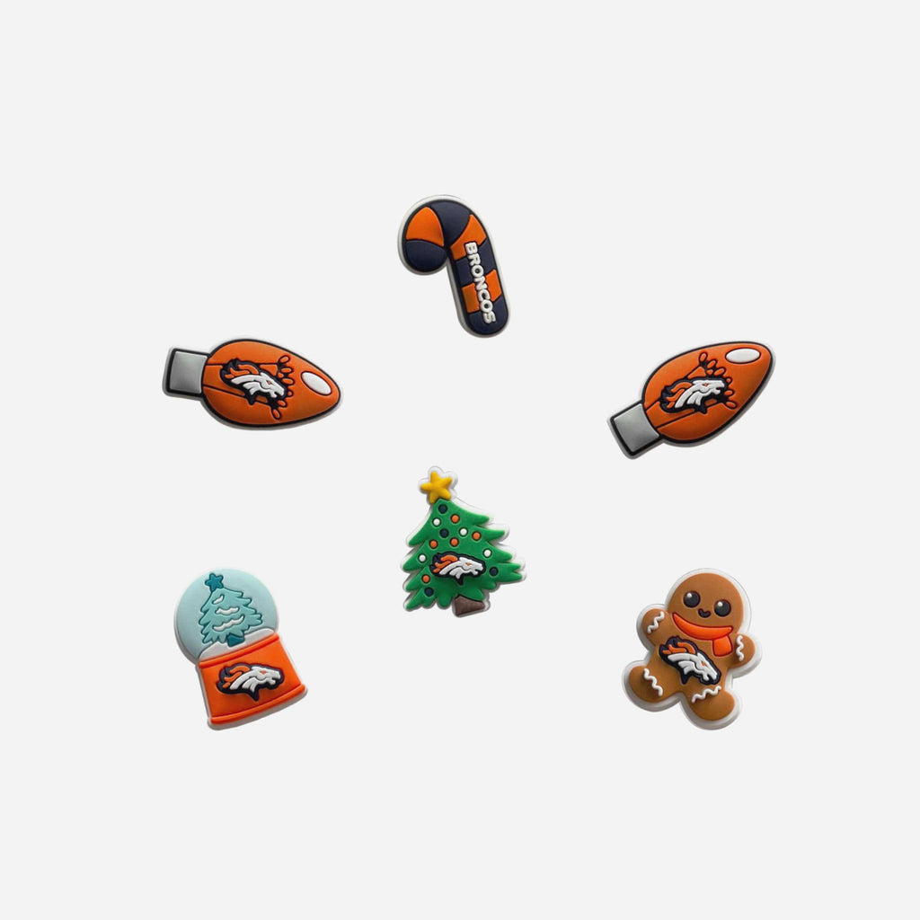 Denver Broncos 6 Pack Holiday Team Clog Charms FOCO