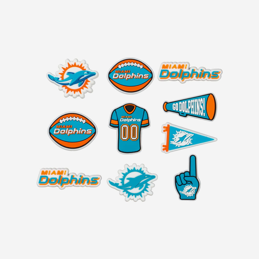 Miami Dolphins 10 Pack Team Clog Charms FOCO