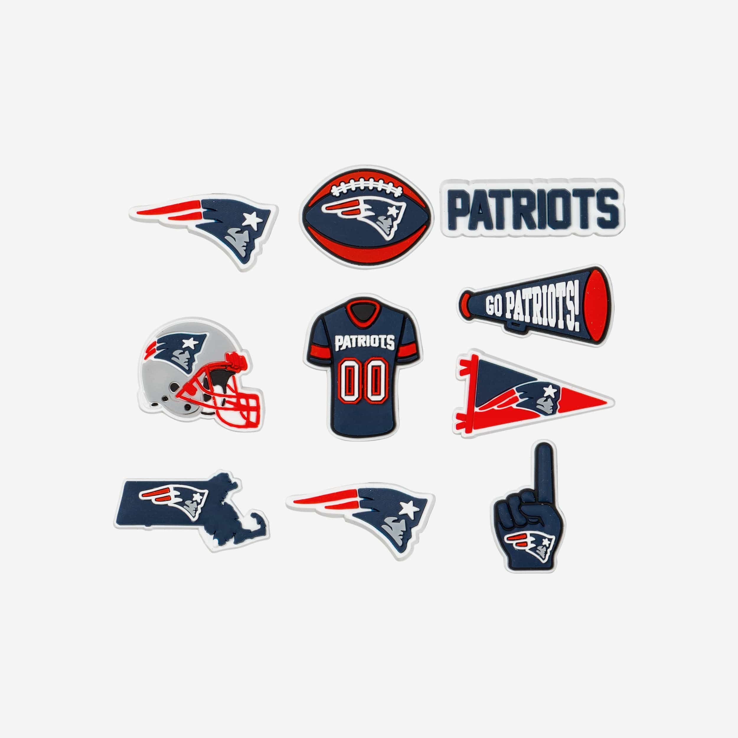 New England Patriots 10 Pack Team Clog Charms FOCO