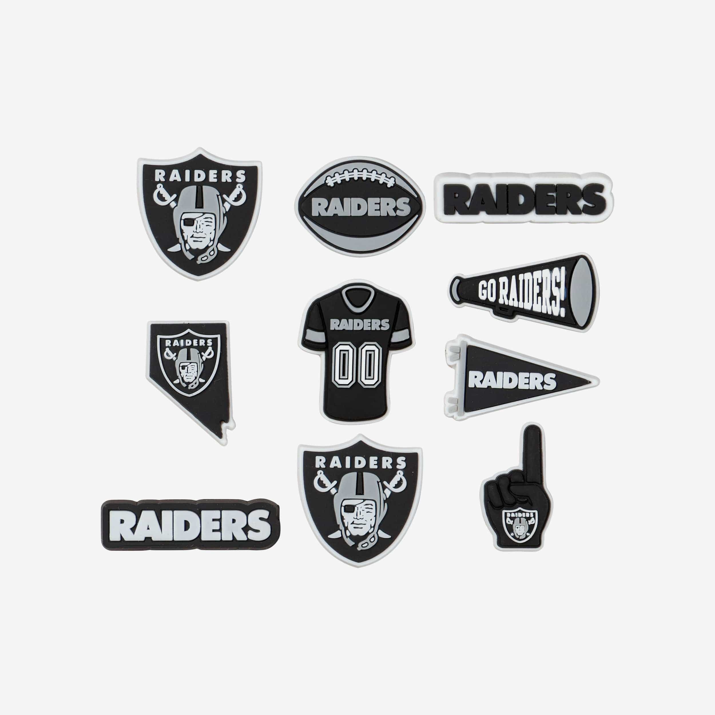 Las Vegas Raiders 10 Pack Team Clog Charms FOCO
