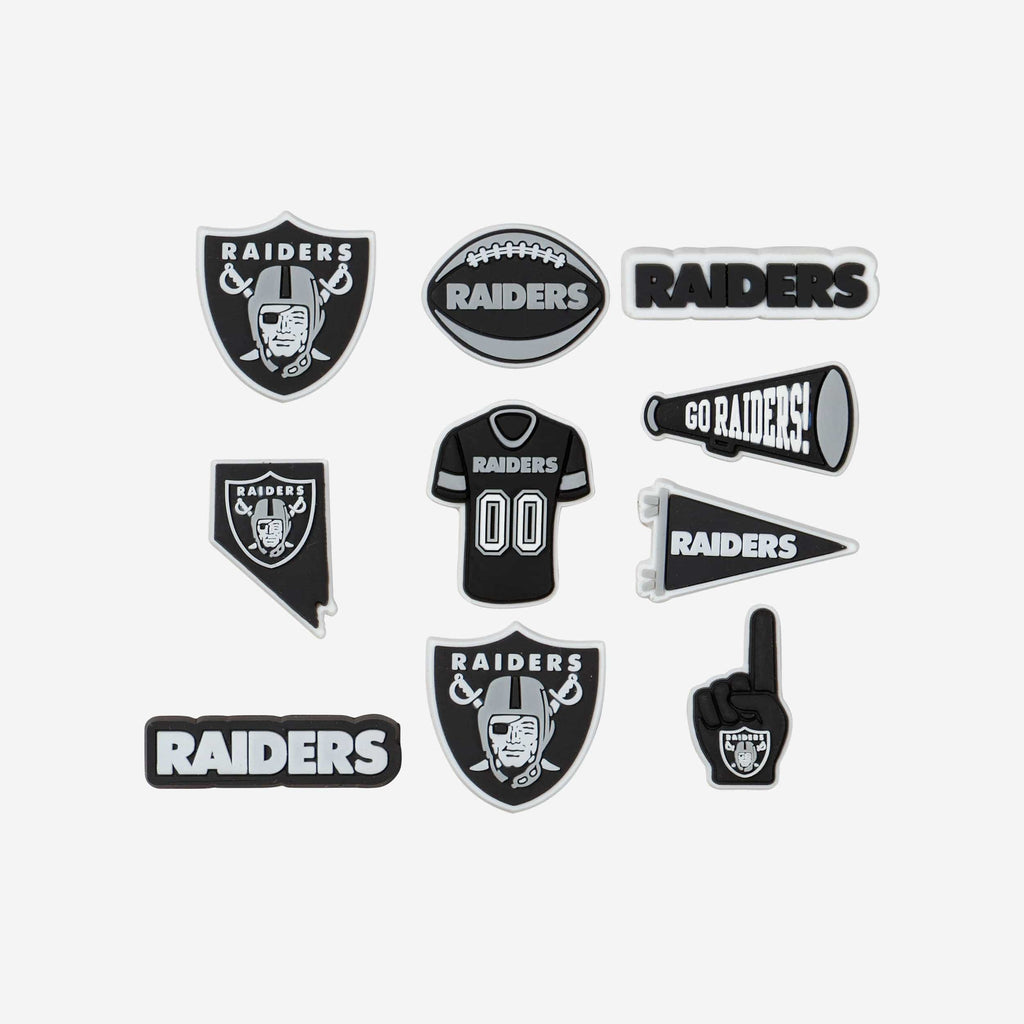 Las Vegas Raiders 10 Pack Team Clog Charms FOCO
