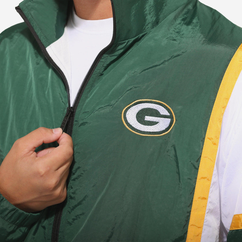 Green Bay Packers Nylon Crinkle Gameday Jacket FOCO