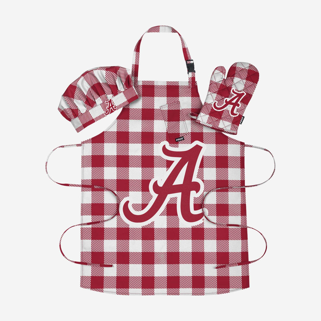 Alabama Crimson Tide Plaid Chef Set FOCO