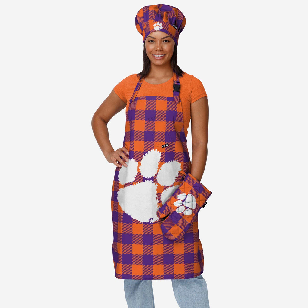 Clemson Tigers Plaid Chef Set FOCO