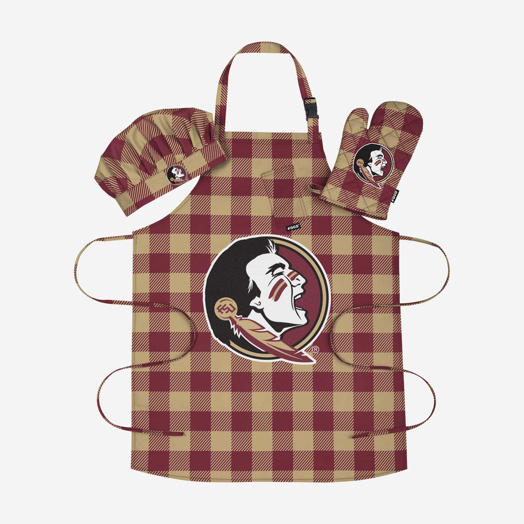 Florida State Seminoles Plaid Chef Set FOCO