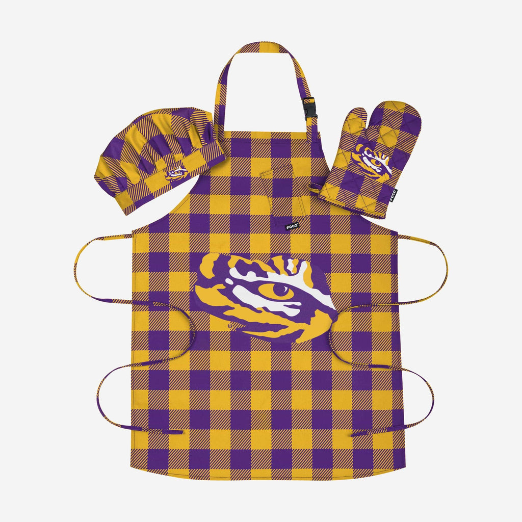 LSU Tigers Plaid Chef Set FOCO