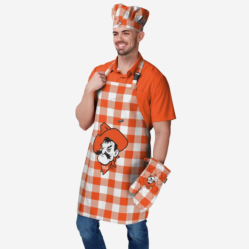 Oklahoma State Cowboys Plaid Chef Set FOCO