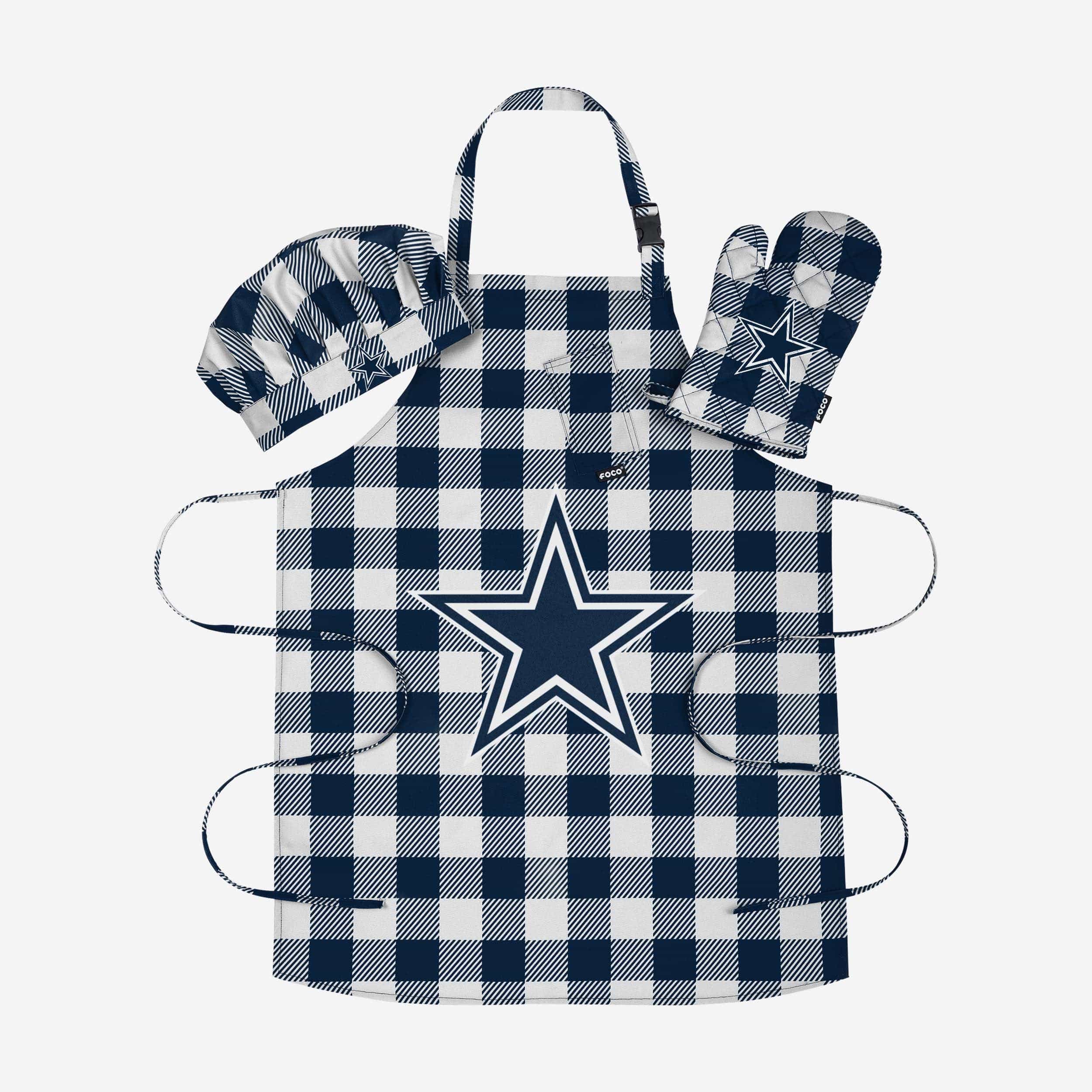 Dallas Cowboys Plaid Chef Set FOCO
