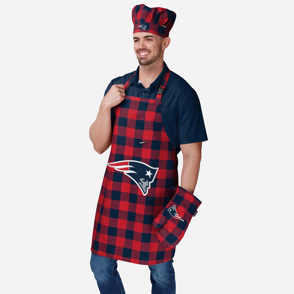 New England Patriots Plaid Chef Set FOCO