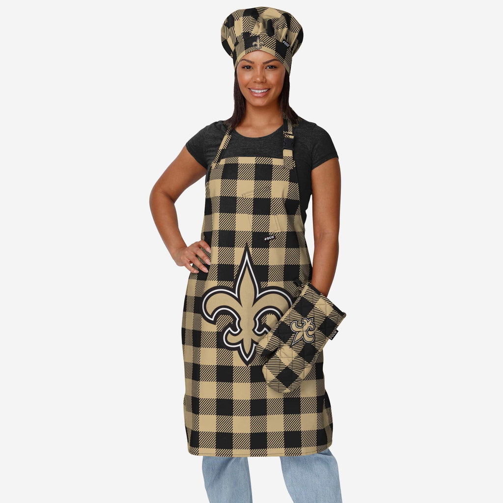 New Orleans Saints Plaid Chef Set FOCO