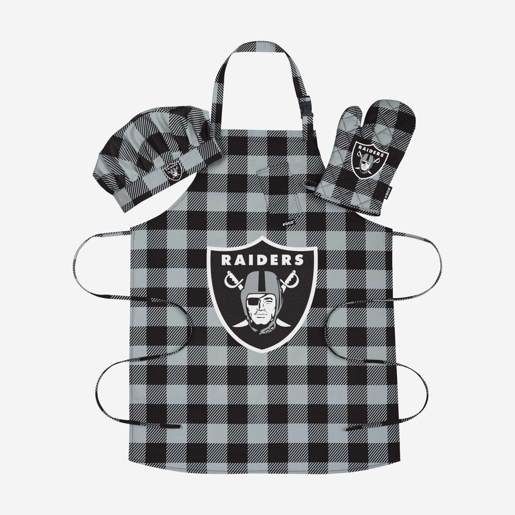 Las Vegas Raiders Plaid Chef Set FOCO