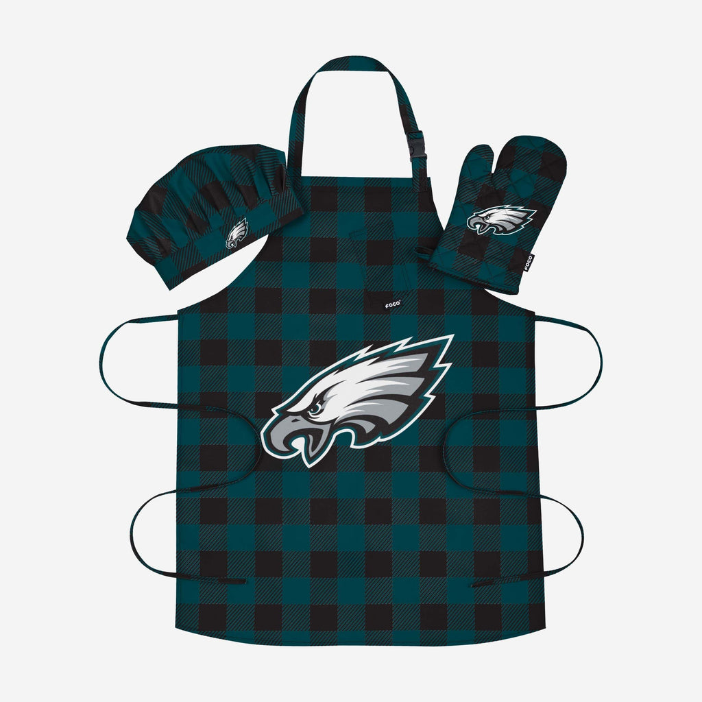 Philadelphia Eagles Plaid Chef Set FOCO