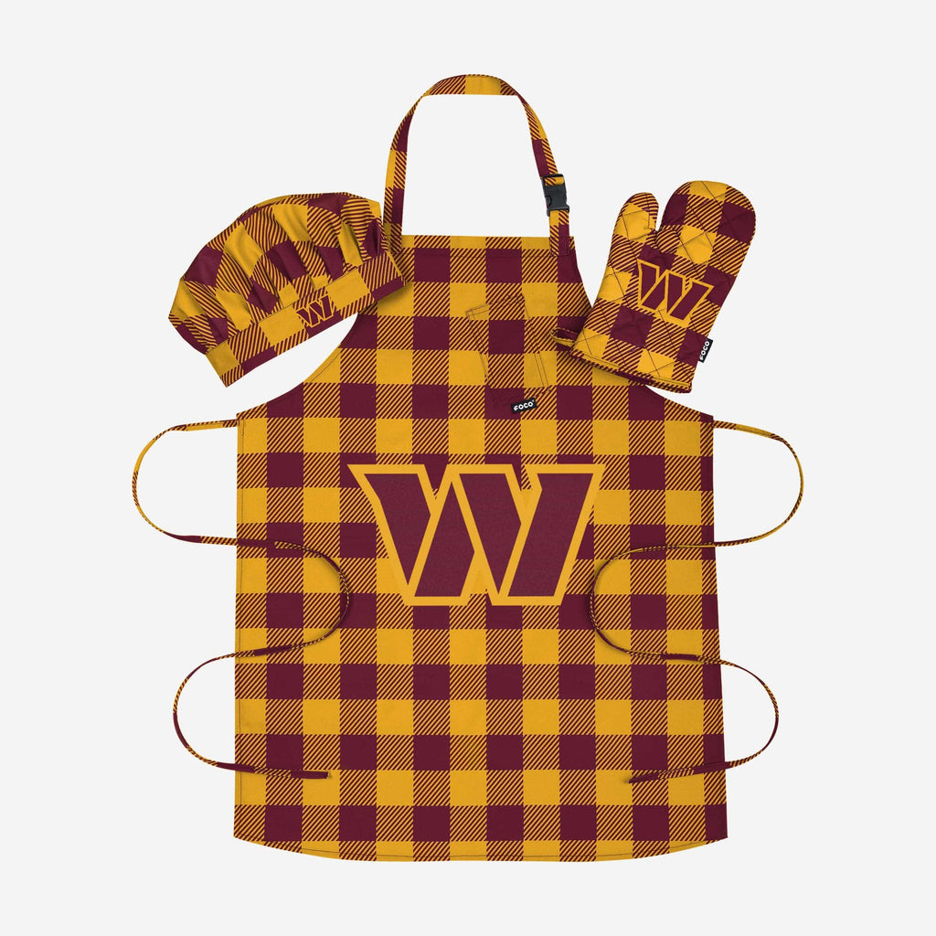 Washington Commanders Plaid Chef Set FOCO