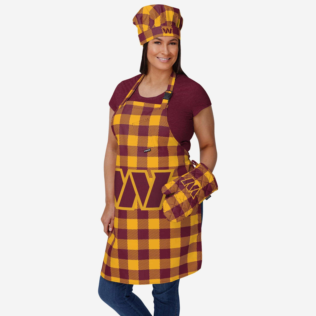 Washington Commanders Plaid Chef Set FOCO