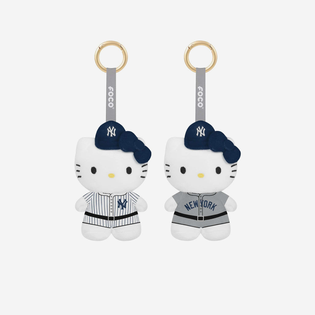 New York Yankees 2 Pack Mini Plush Hello Kitty® Bag Charm Keychain FOCO
