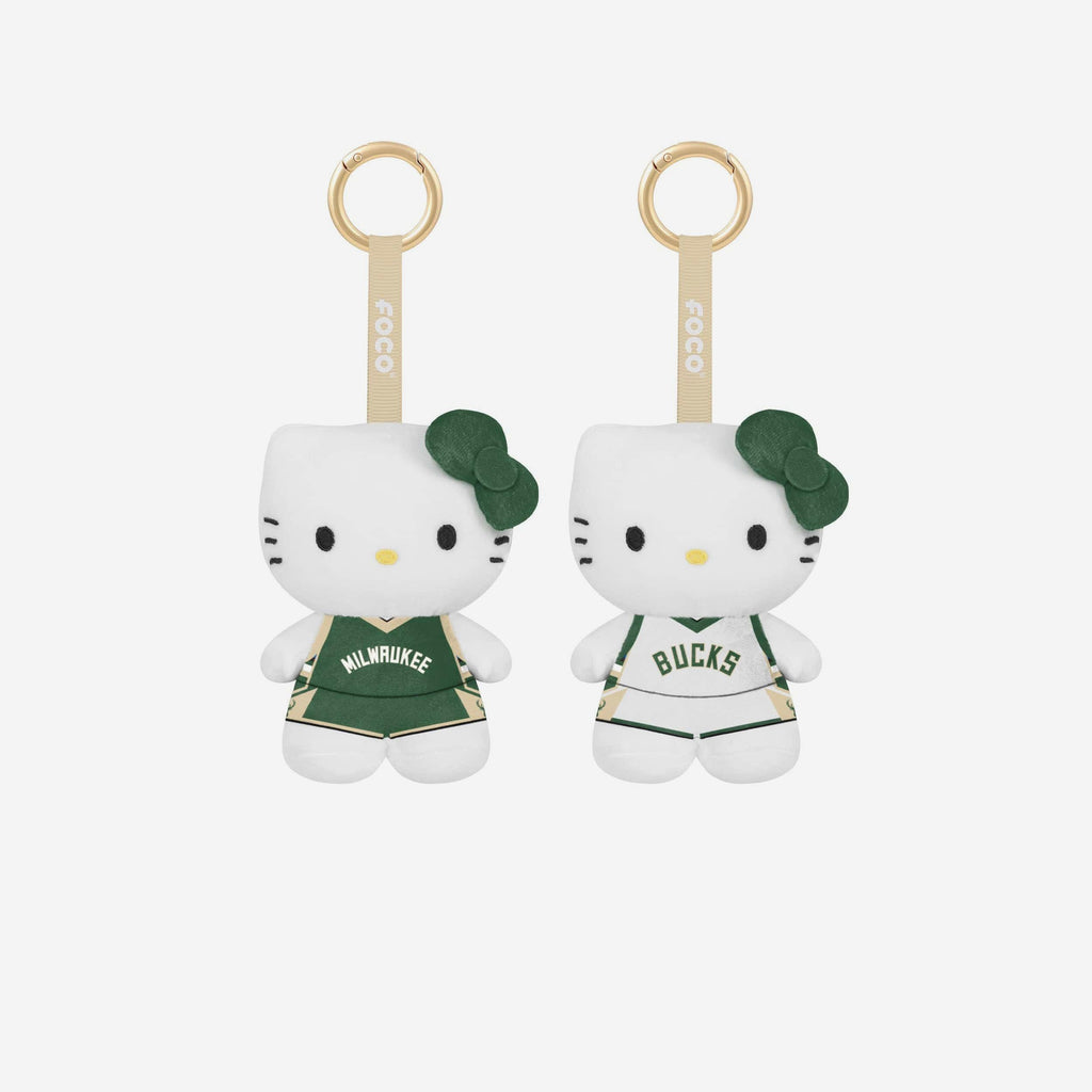 Milwaukee Bucks 2 Pack Mini Plush Hello Kitty® Bag Charm Keychain FOCO