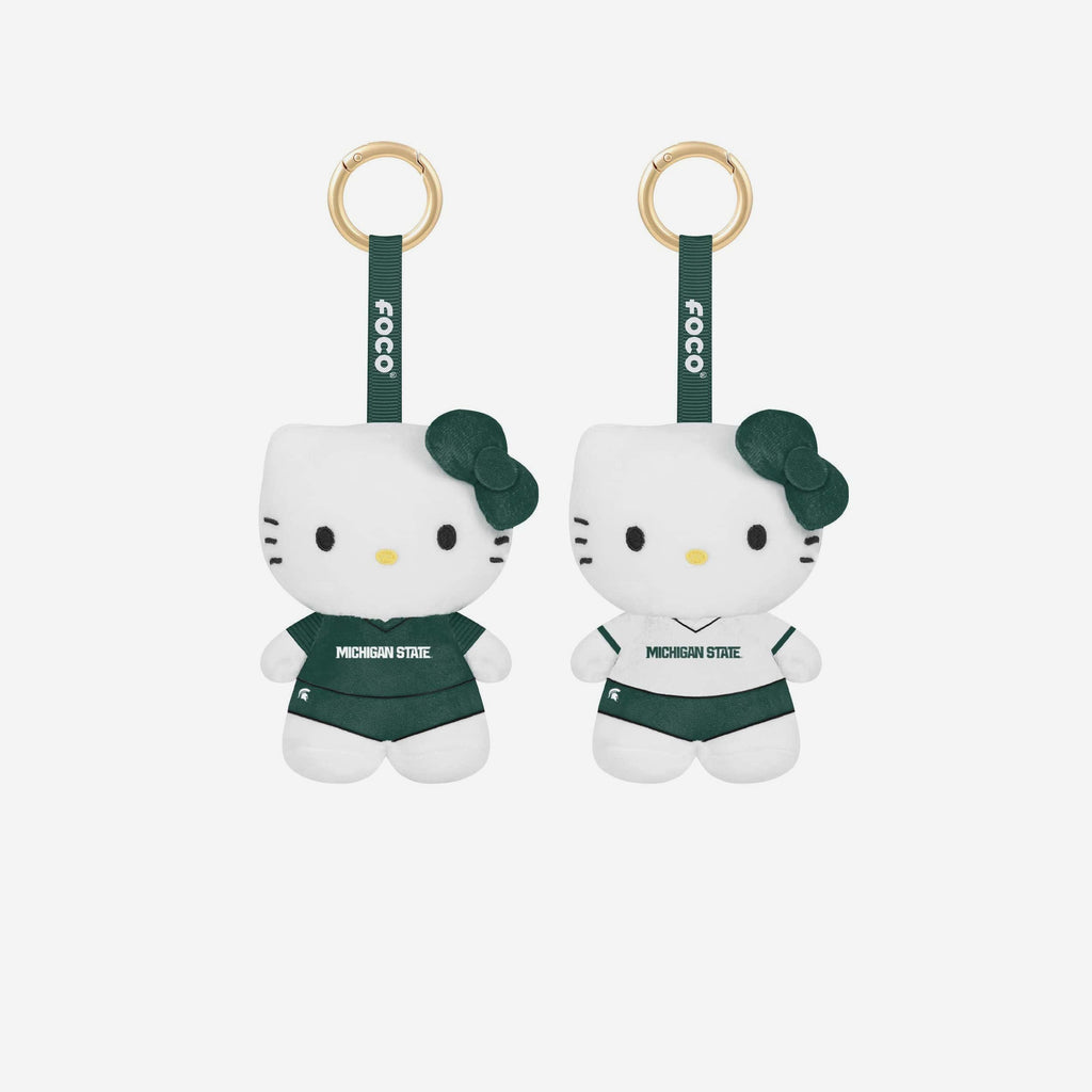 Michigan State Spartans 2 Pack Mini Plush Hello Kitty® Bag Charm Keych FOCO