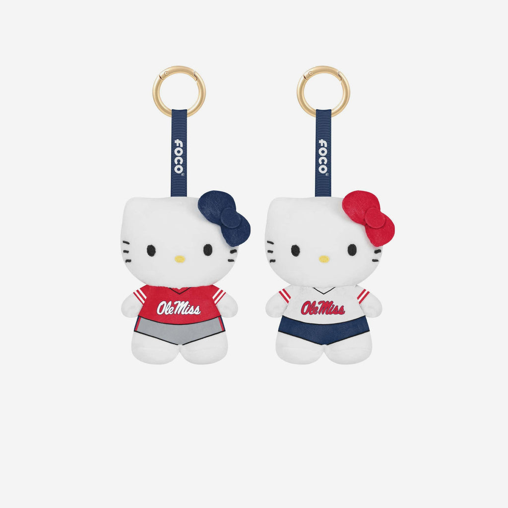 Ole Miss Rebels 2 Pack Mini Plush Hello Kitty® Bag Charm Keychain FOCO