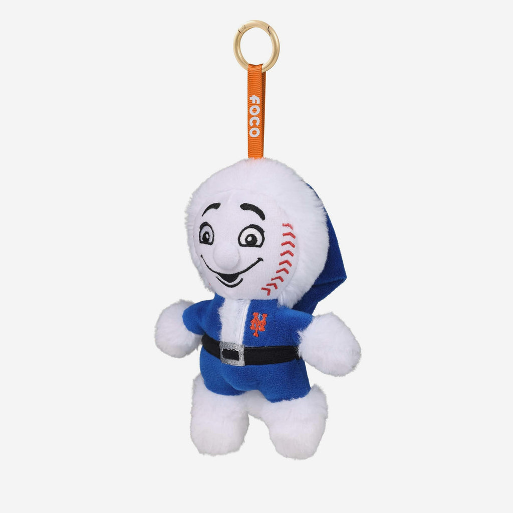 New York Mets Plush Mascot Santa Bag Charm Keychain FOCO