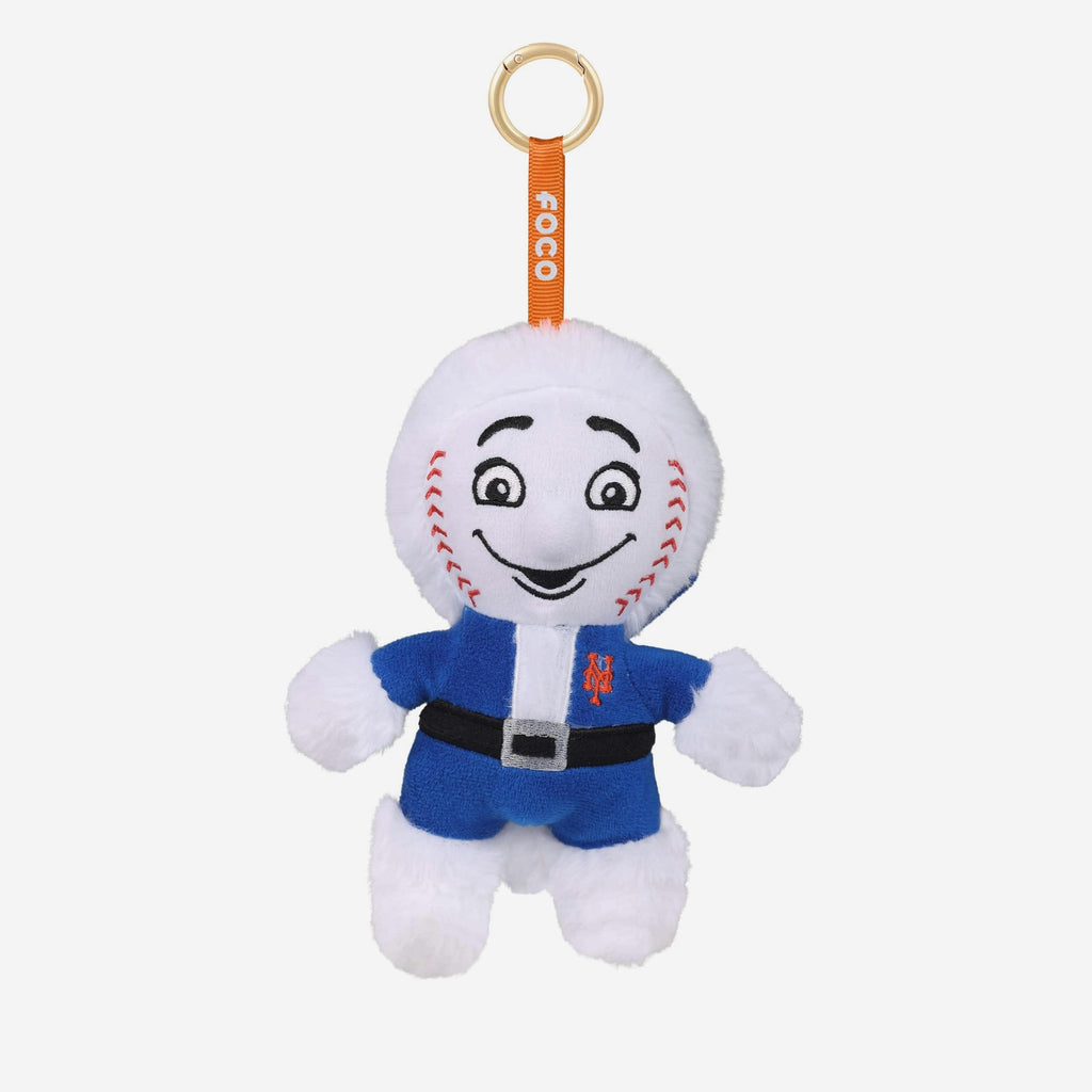 New York Mets Plush Mascot Santa Bag Charm Keychain FOCO
