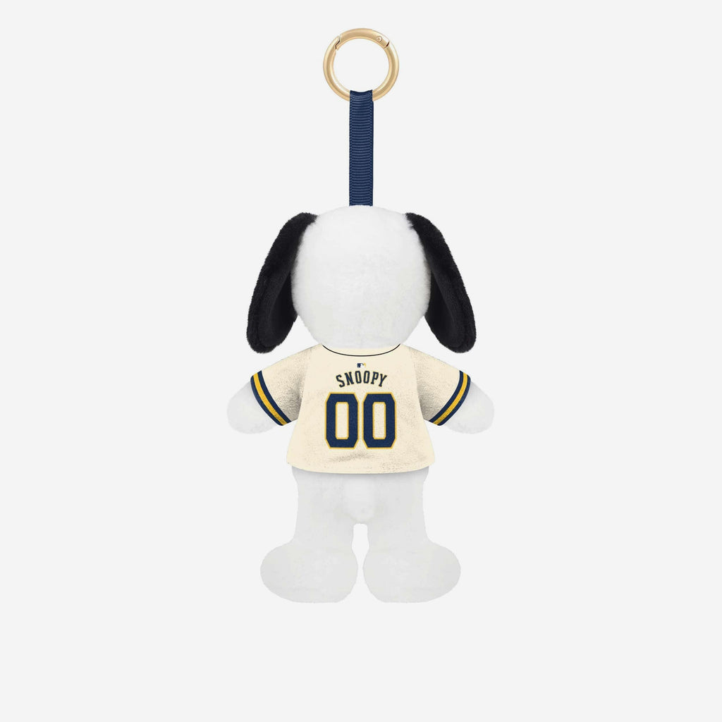 Milwaukee Brewers Plush Snoopy Peanuts Bag Charm Keychain FOCO