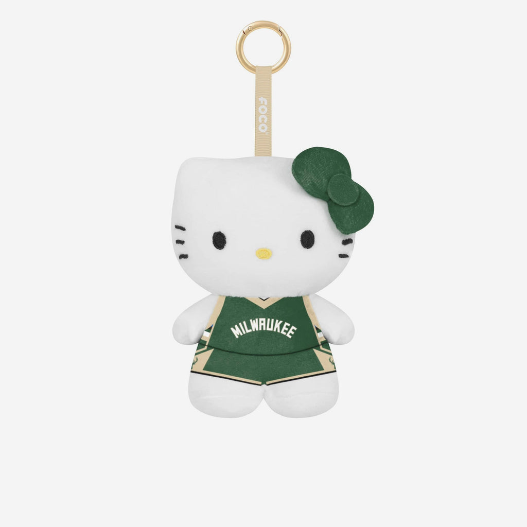 Milwaukee Bucks Plush Hello Kitty® Bag Charm Keychain FOCO