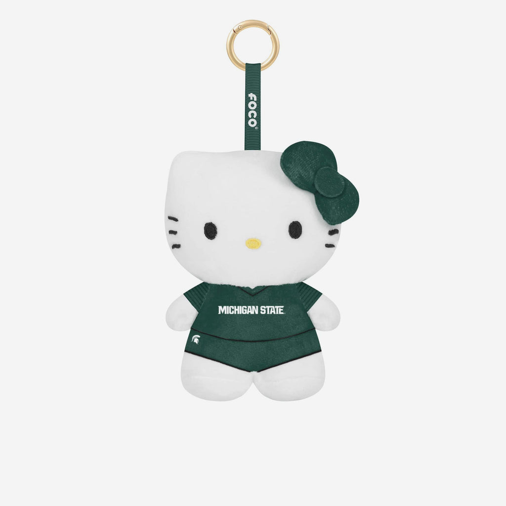 Michigan State Spartans Plush Hello Kitty® Bag Charm Keychain FOCO