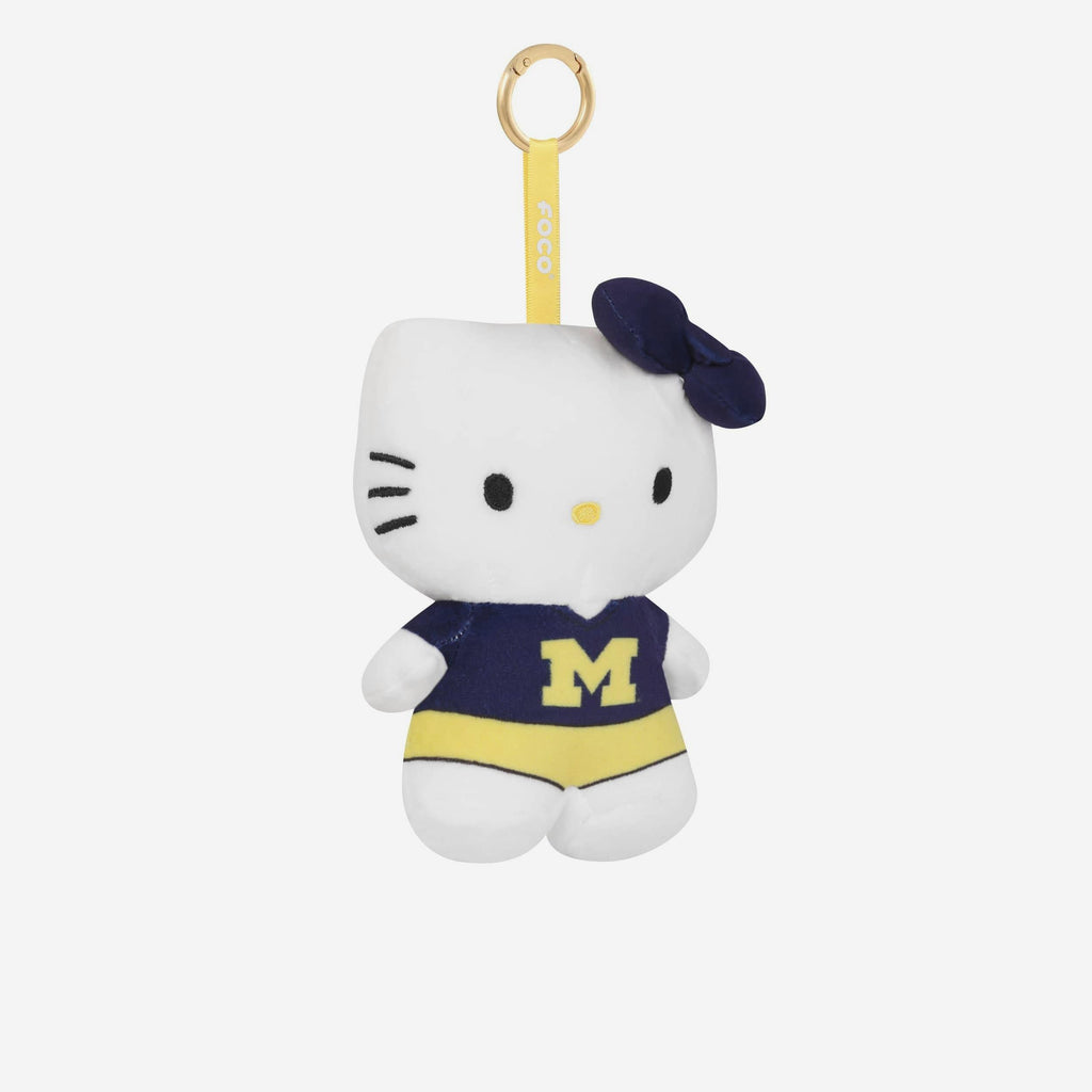 Michigan Wolverines Plush Hello Kitty® Bag Charm Keychain FOCO