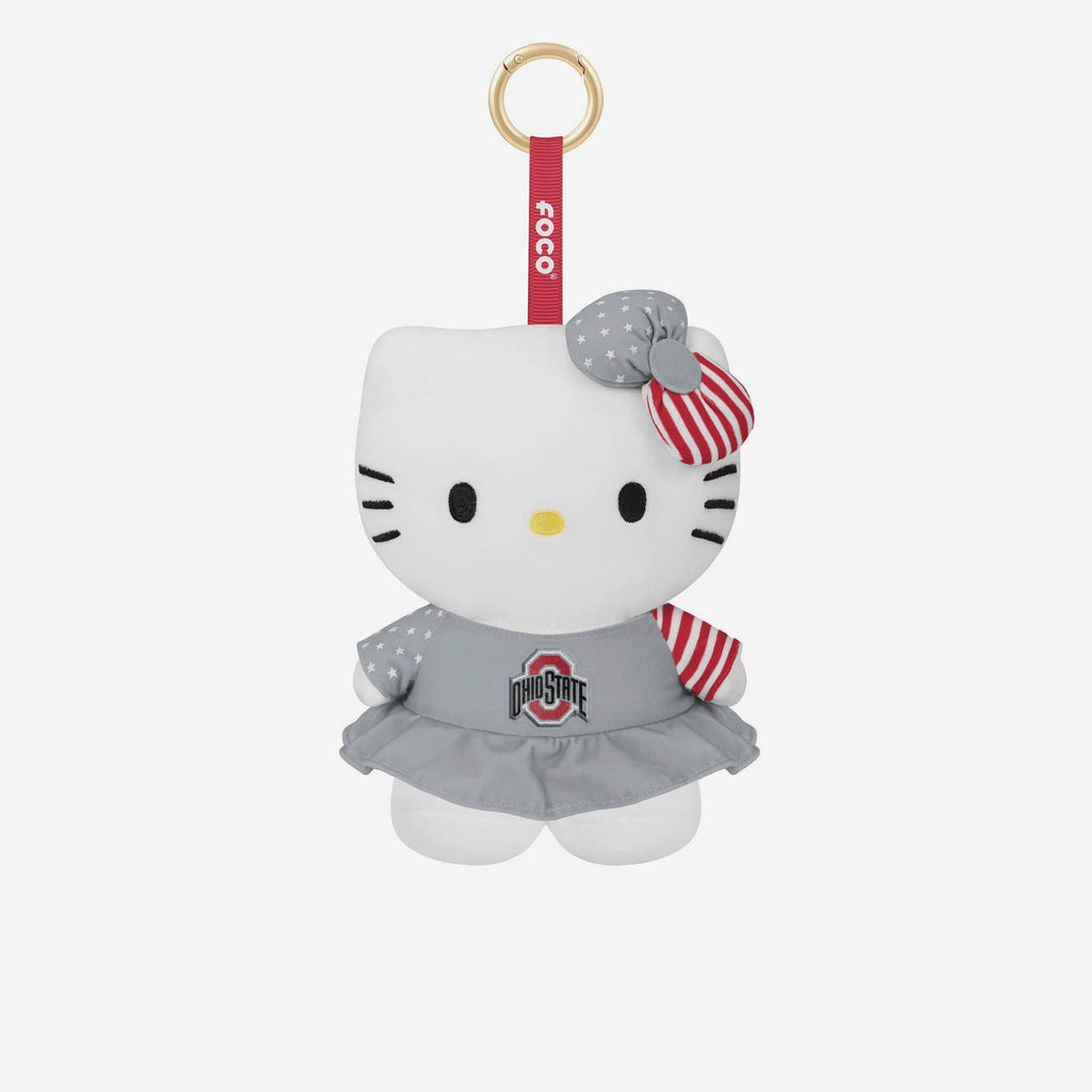 Ohio State Buckeyes Americana Plush Hello Kitty® Bag Charm Keychain FOCO