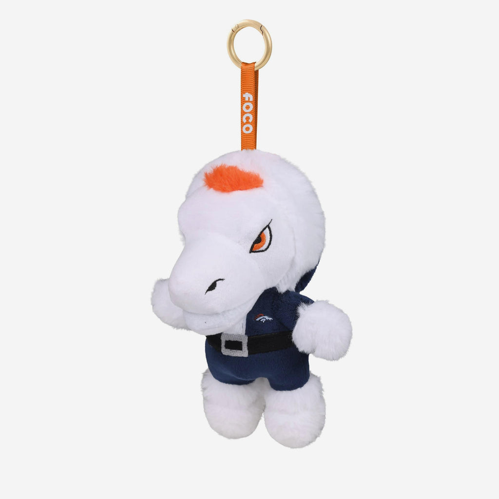 Denver Broncos Plush Mascot Santa Bag Charm Keychain FOCO