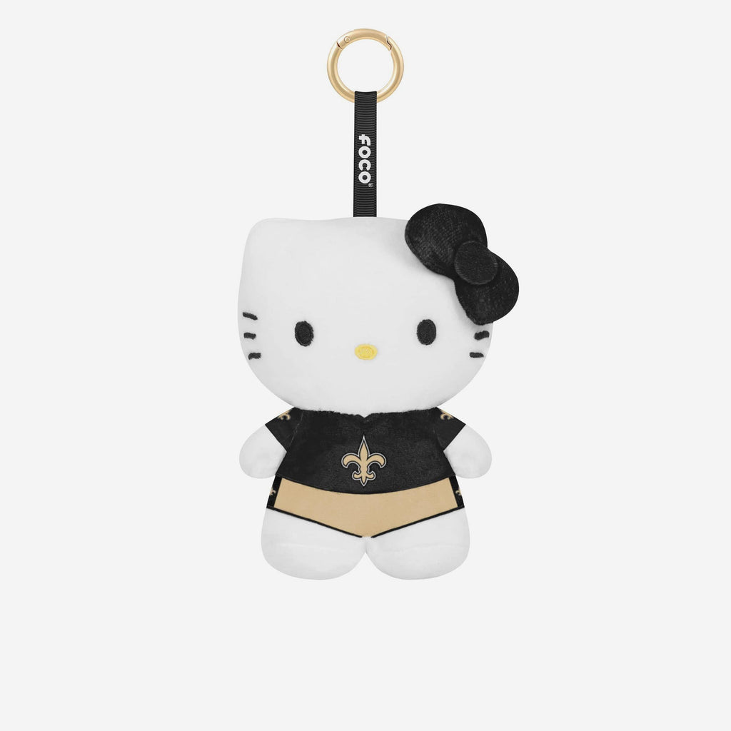 New Orleans Saints Plush Hello Kitty® Bag Charm Keychain FOCO