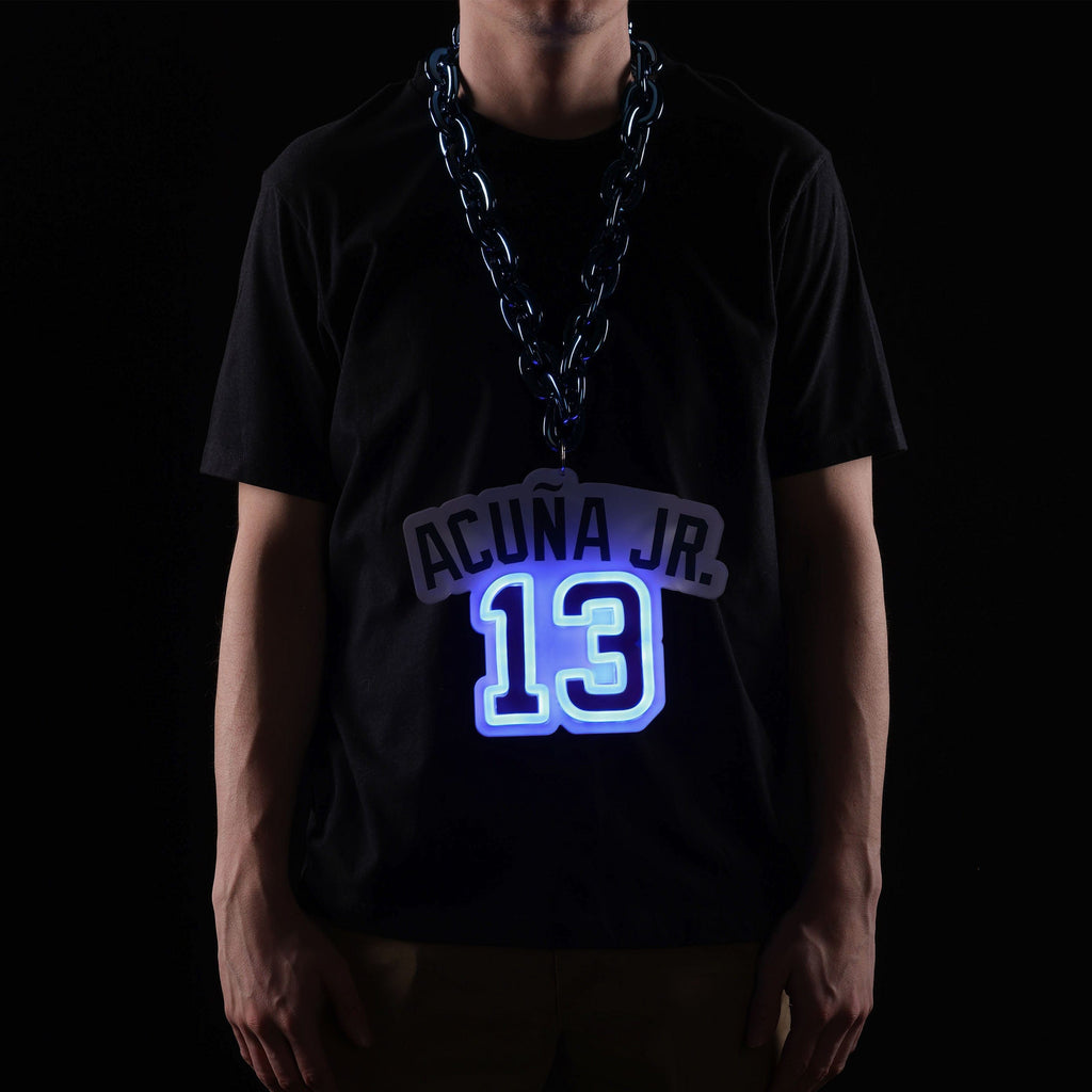 Ronald Acuna Jr Atlanta Braves Neon Light Up Big Logo Player Chain FOCO