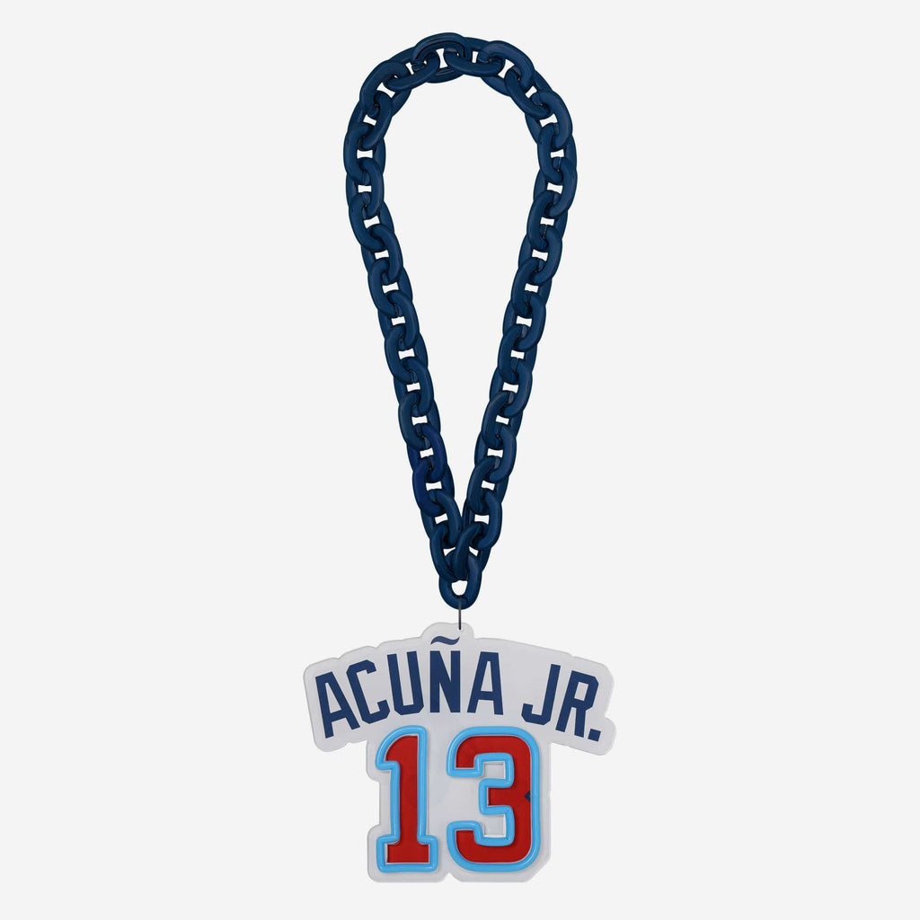 Ronald Acuna Jr Atlanta Braves Neon Light Up Big Logo Player Chain FOCO