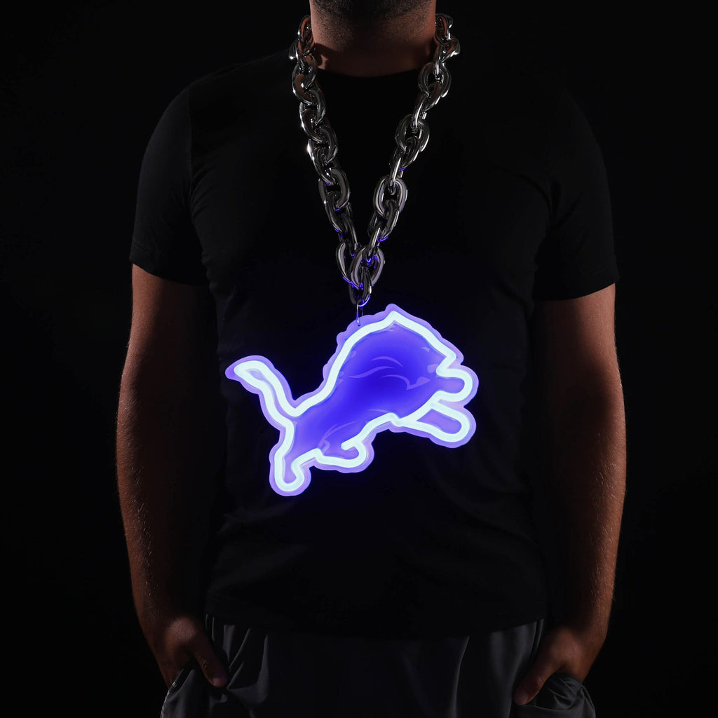 Detroit Lions Neon Light Up Big Logo Chain FOCO