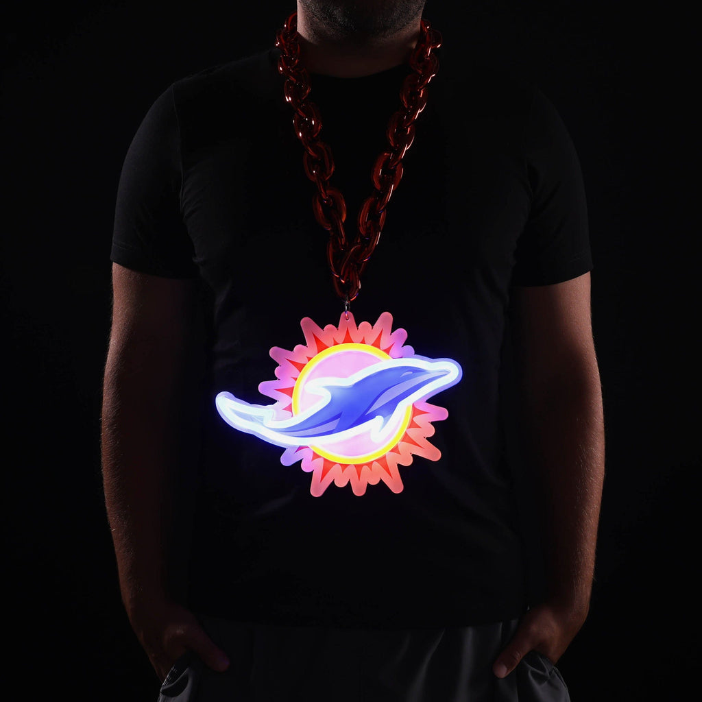 Miami Dolphins Neon Light Up Big Logo Chain FOCO