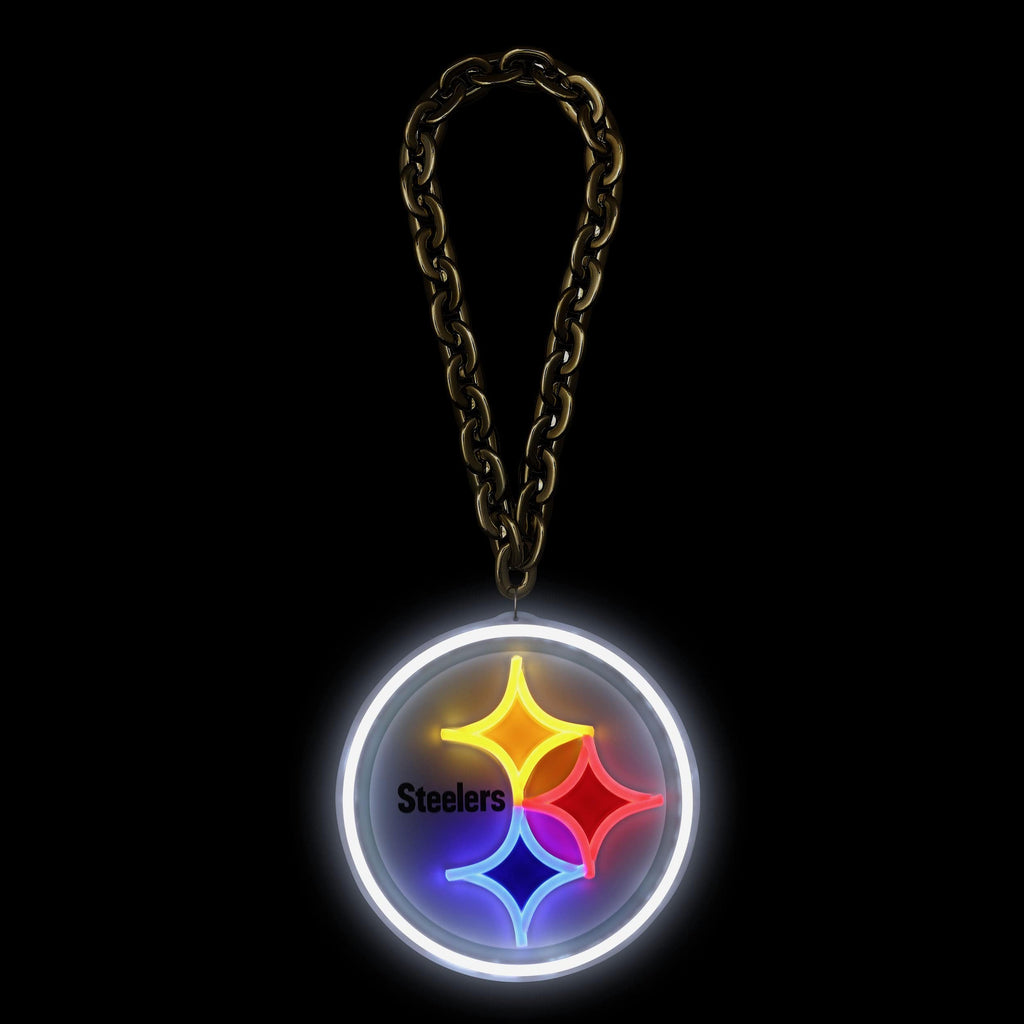 Pittsburgh Steelers Neon Light Up Big Logo Chain FOCO