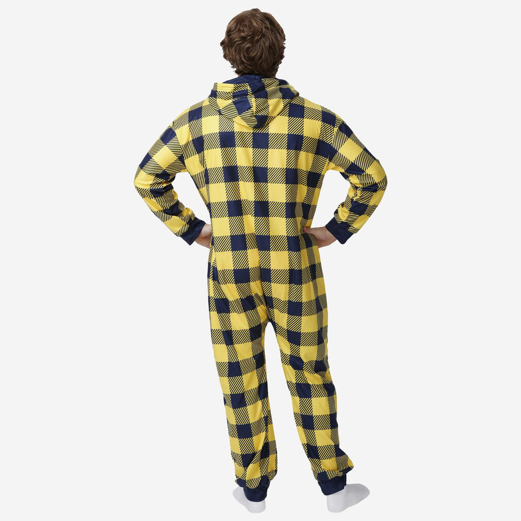 Michigan Wolverines Plaid One Piece Pajamas FOCO
