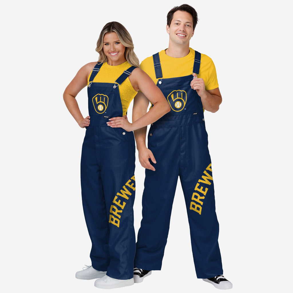 Milwaukee Brewers Mens Big Logo Bib Overalls FOCO