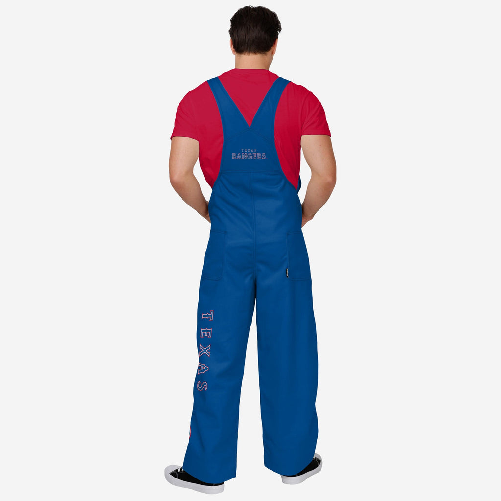 Texas Rangers Mens Big Logo Bib Overalls FOCO