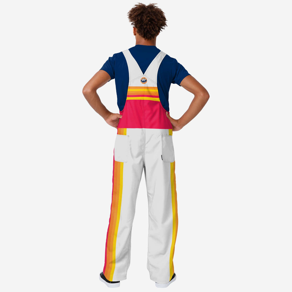 Houston Astros Mens Throwback Stripe Thematic Bib Overalls FOCO