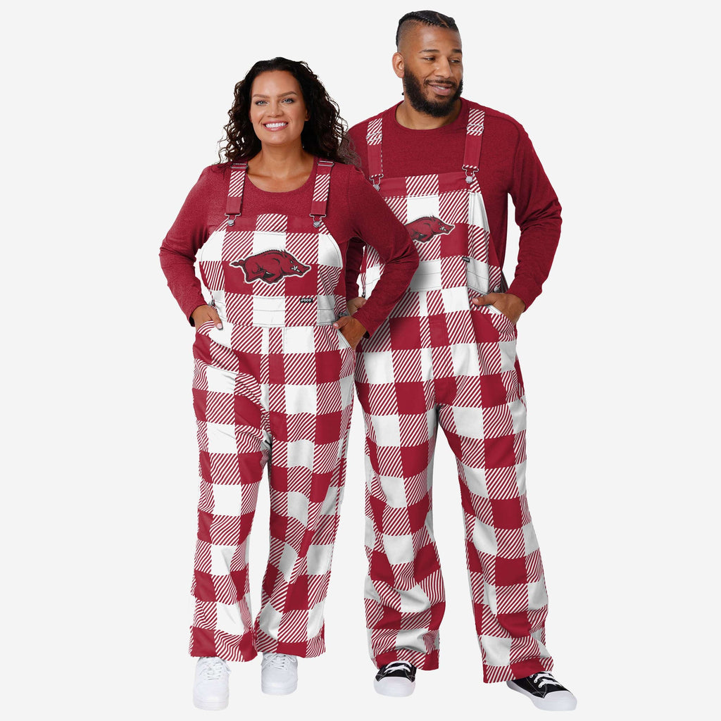 Arkansas Razorbacks Mens Plaid Bib Overalls FOCO