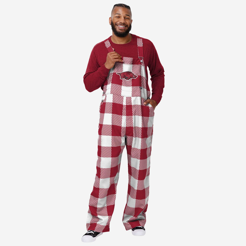 Arkansas Razorbacks Mens Plaid Bib Overalls FOCO