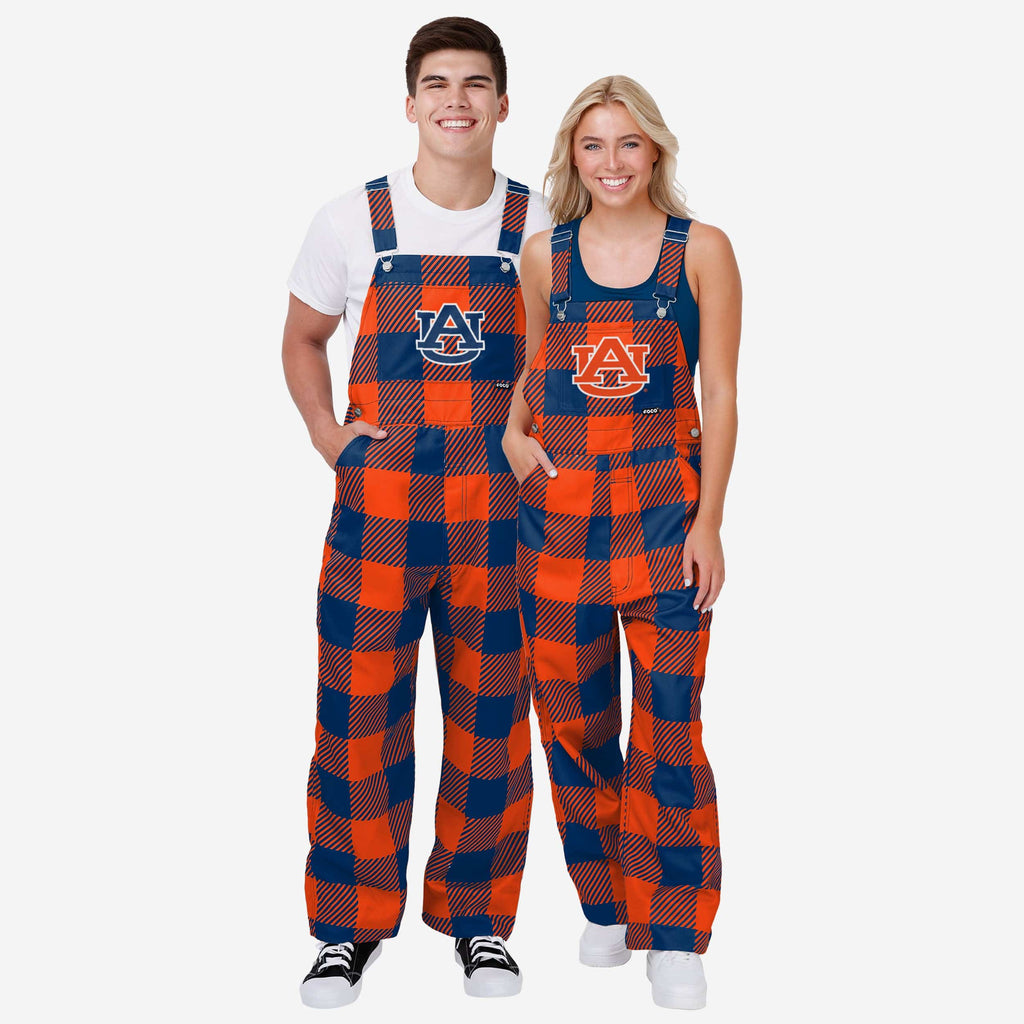 Auburn Tigers Mens Plaid Bib Overalls FOCO