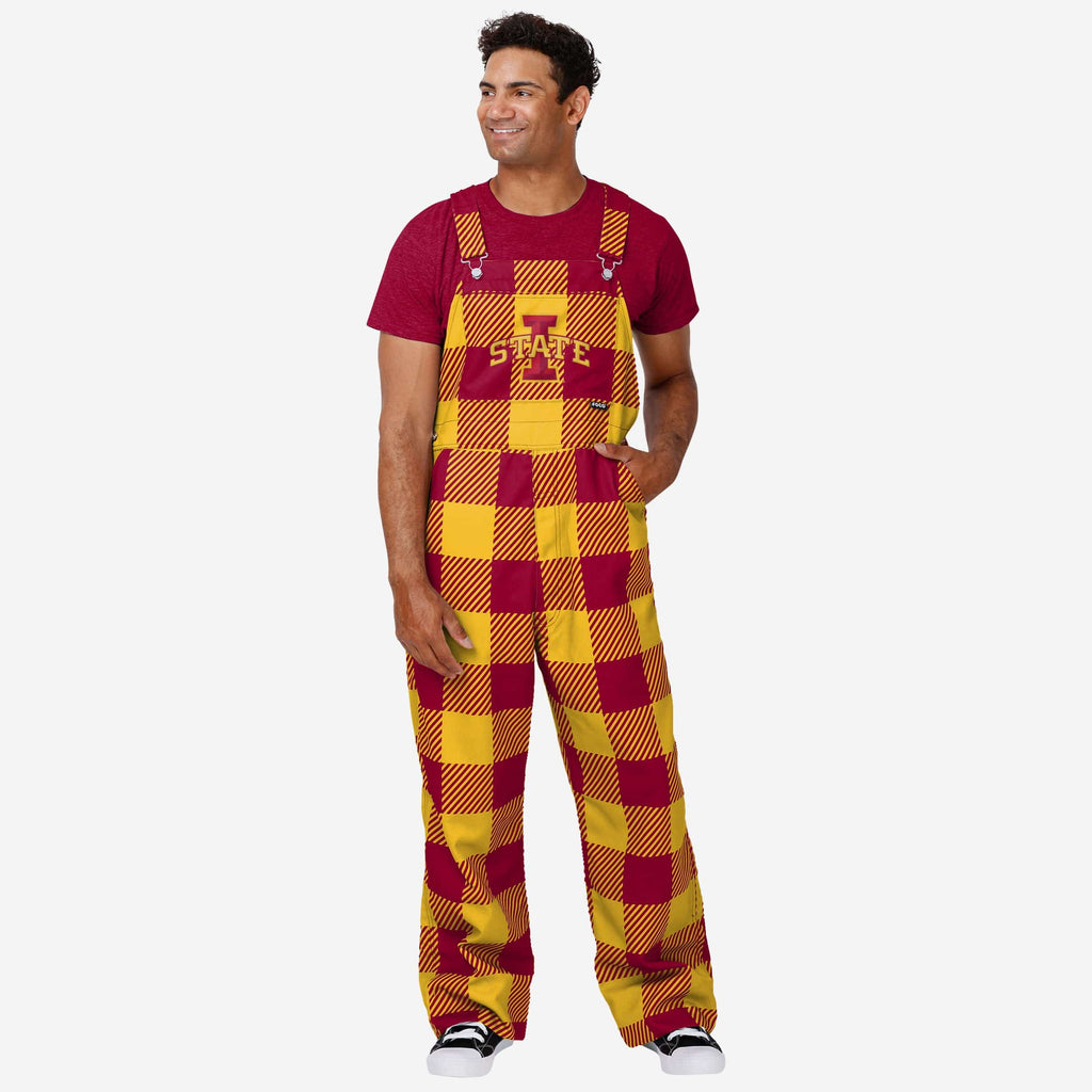 Iowa State Cyclones Mens Plaid Bib Overalls FOCO