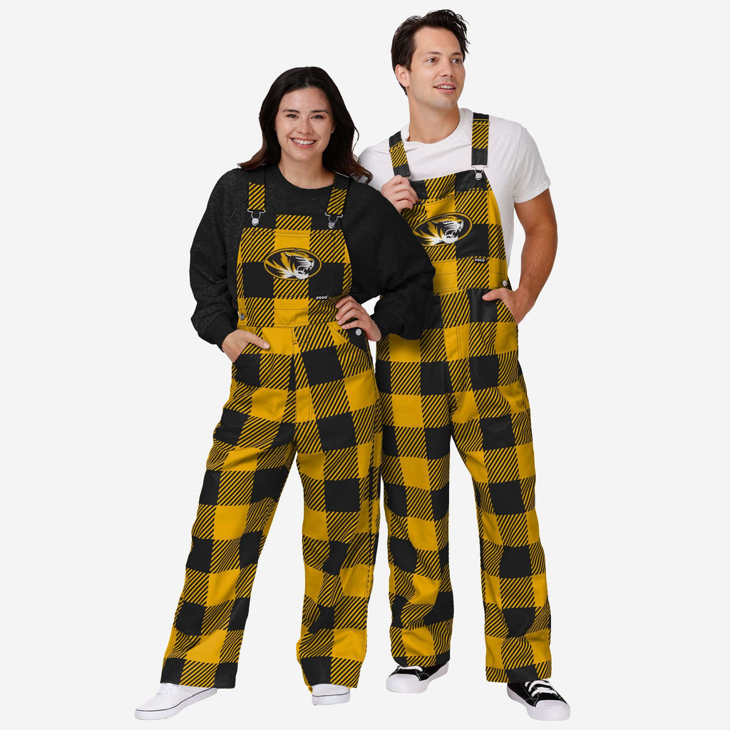 Missouri Tigers Mens Plaid Bib Overalls FOCO