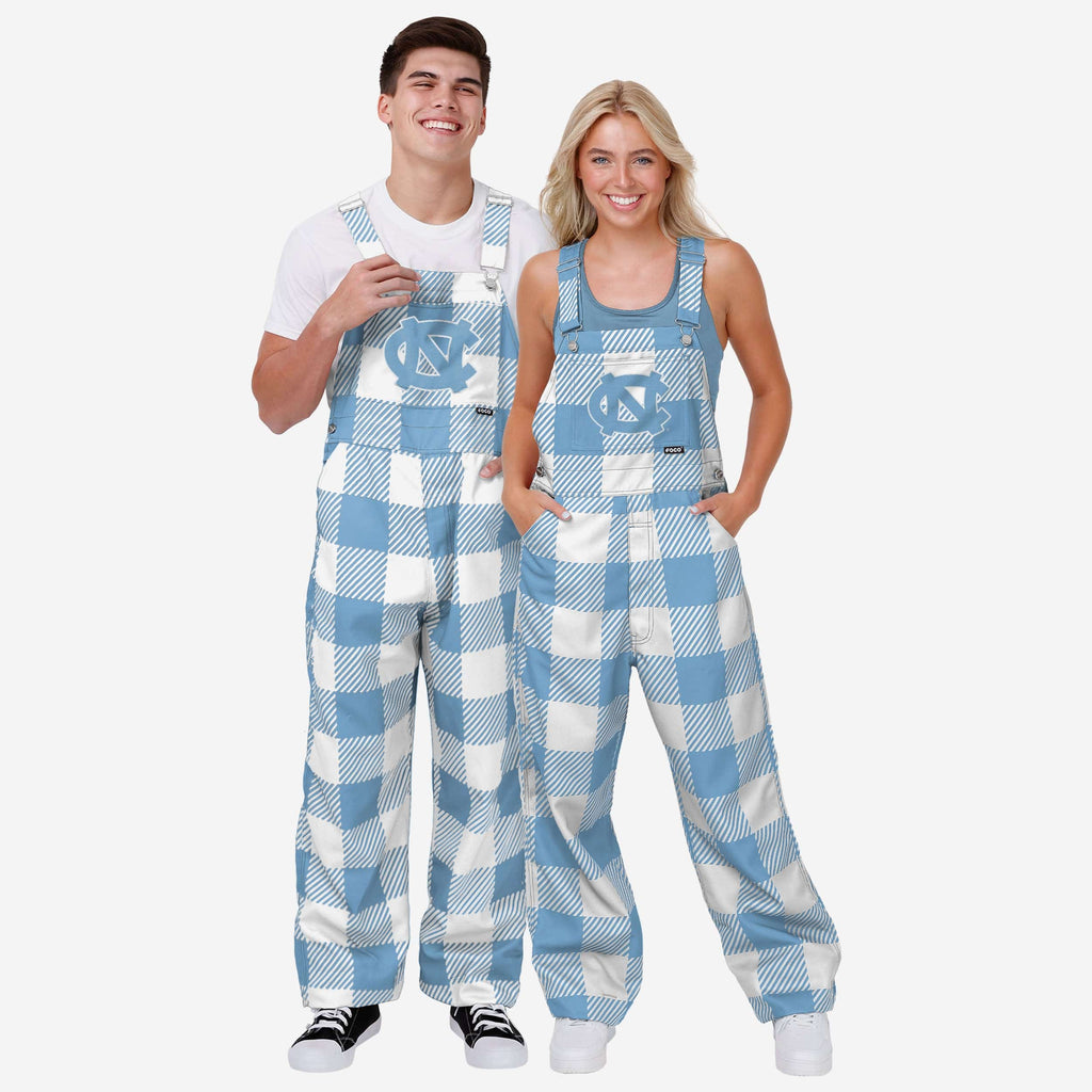 North Carolina Tar Heels Mens Plaid Bib Overalls FOCO
