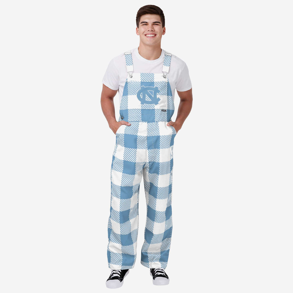 North Carolina Tar Heels Mens Plaid Bib Overalls FOCO