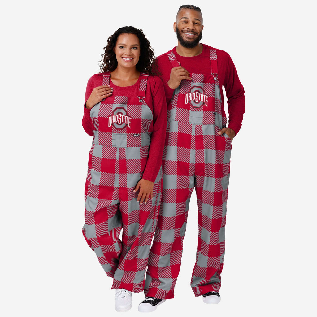 Ohio State Buckeyes Mens Plaid Bib Overalls FOCO