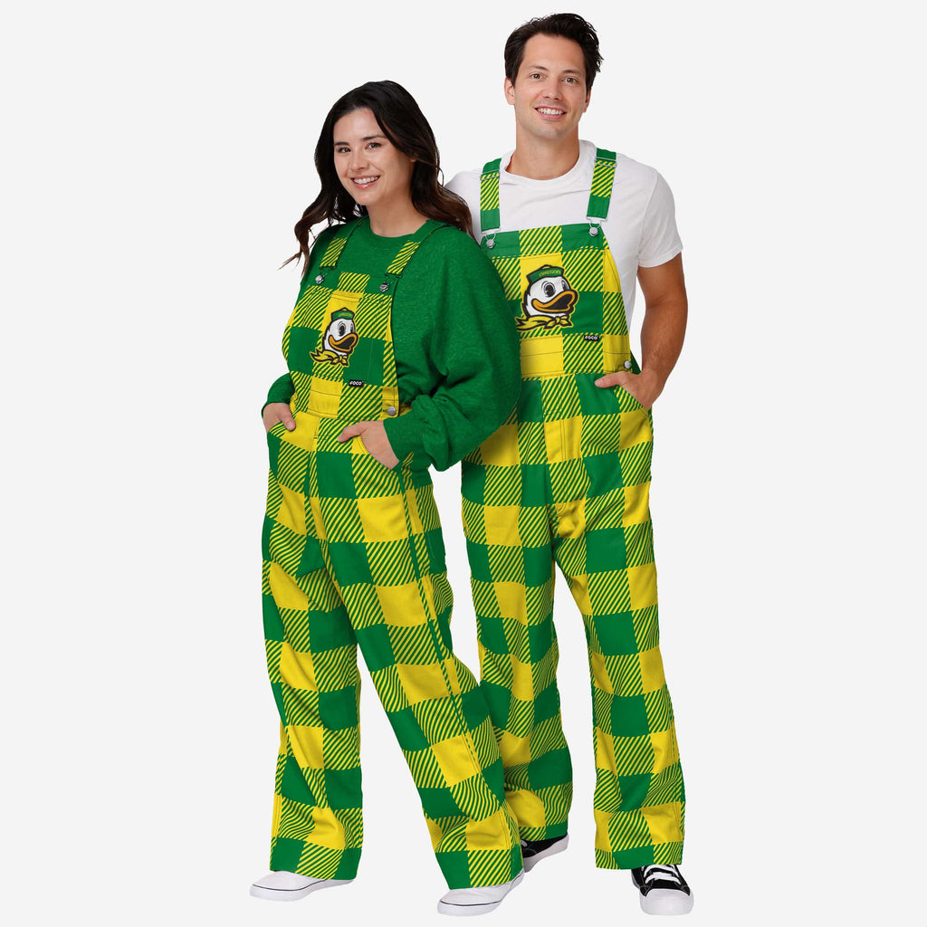 Oregon Ducks Mens Plaid Bib Overalls FOCO