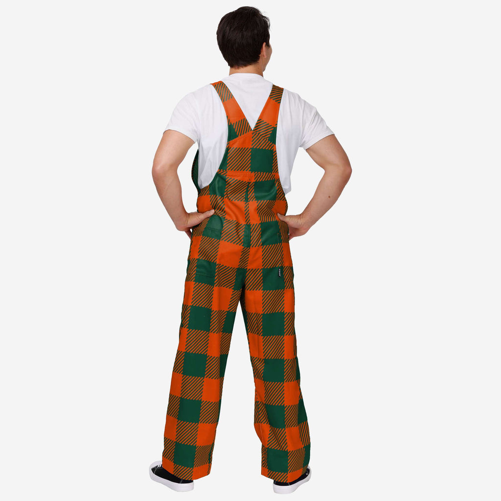 Miami Hurricanes Mens Plaid Bib Overalls FOCO